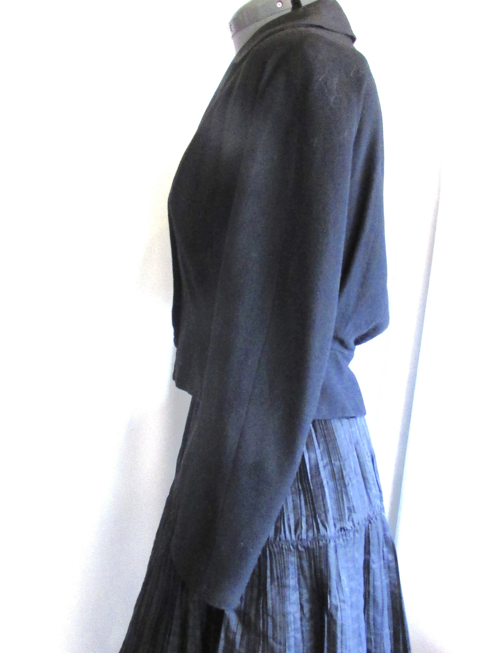 Vintage 1940's 50's Jacket Black Wool Ladies Fitted Suit Coat 3 Button ...