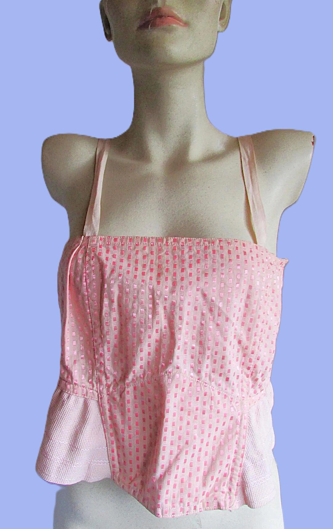 Vintage 1920's Flapper Bandeau Bra Pink Woven Cotton Binding Brassiere ...