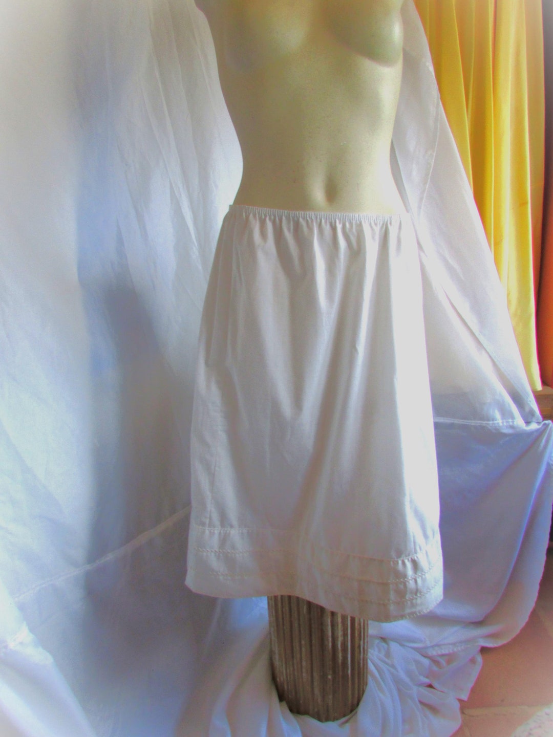Vintage 1960's Lingerie 2 Half Slips Cotton & Polyester Blend White ...