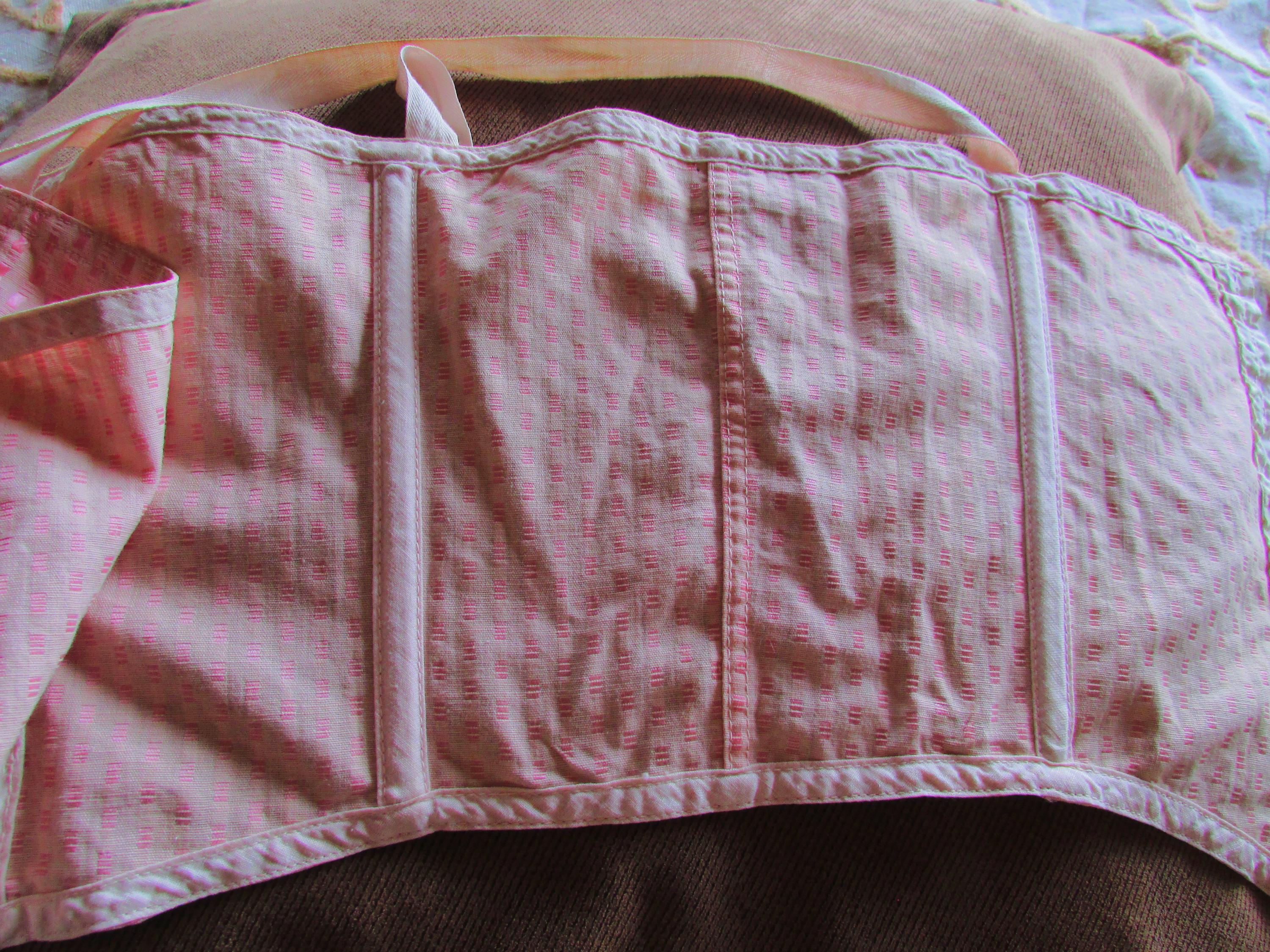 Vintage 1920's Flapper Bandeau Bra Pink Woven Cotton Binding Brassiere ...