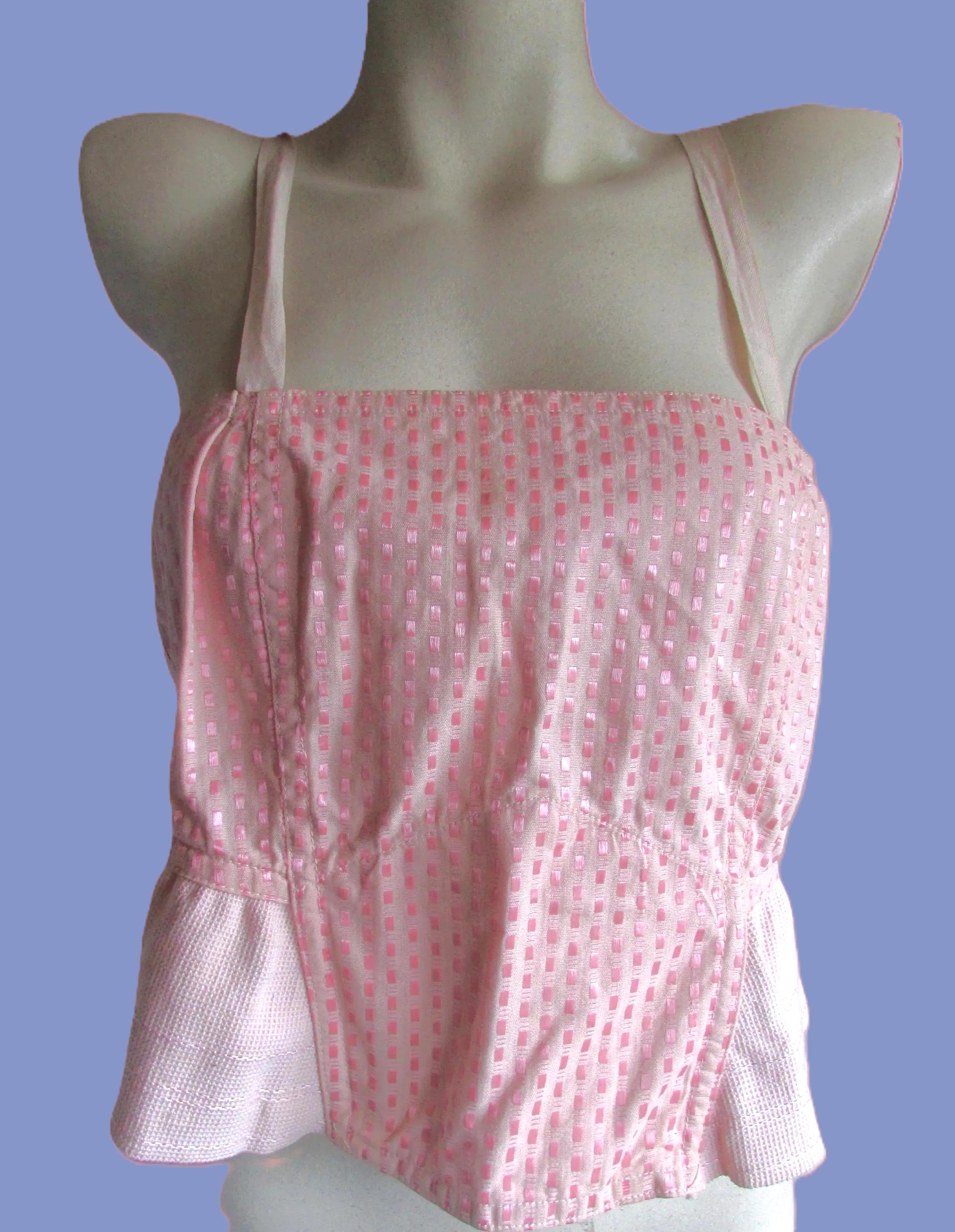 Vintage 1920's Flapper Bandeau Bra Pink Woven Cotton Binding Brassiere ...
