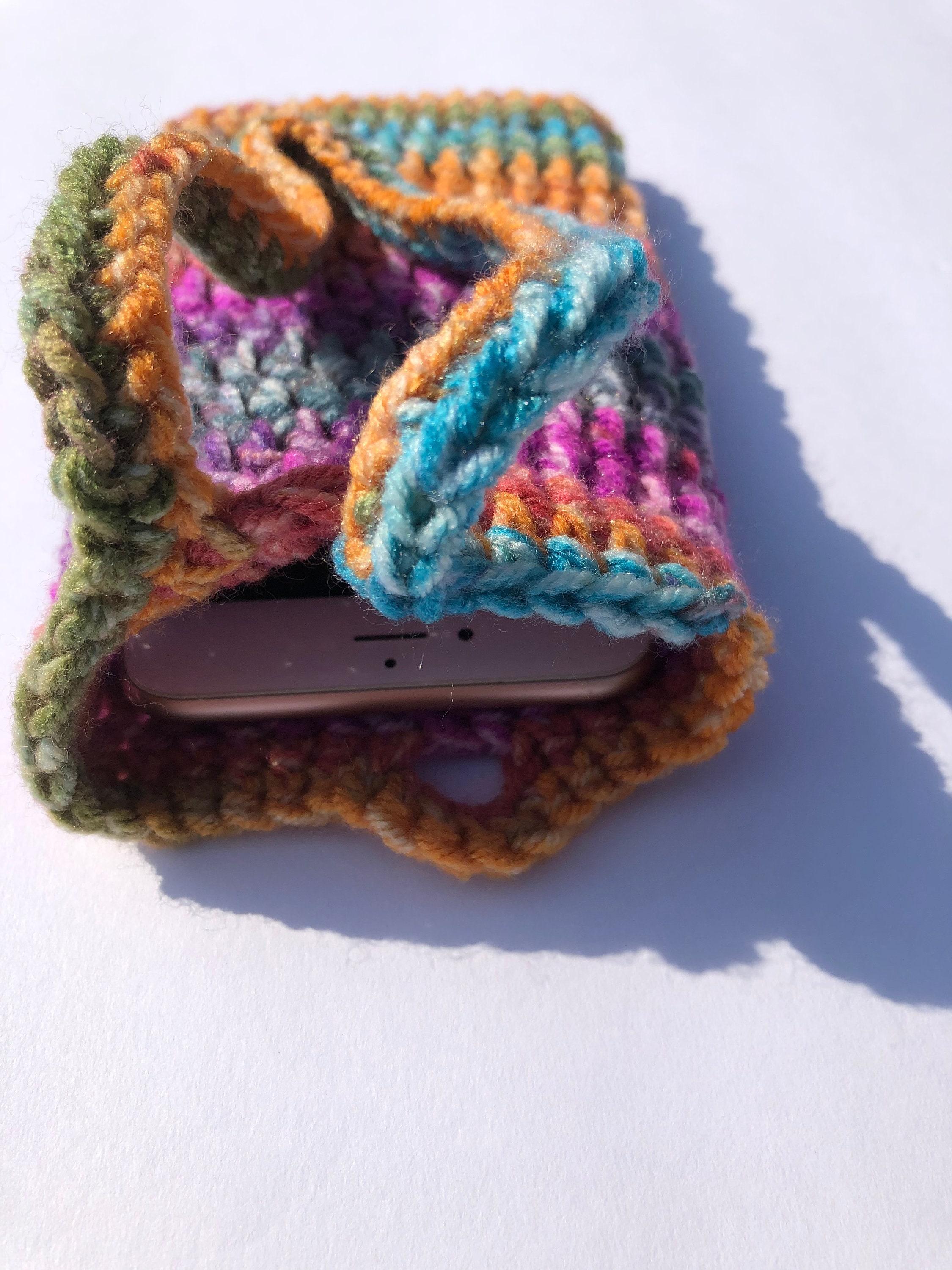 Wristlet Purse Cell Phone Holder Clutch Pouch Case Crochet - Etsy UK