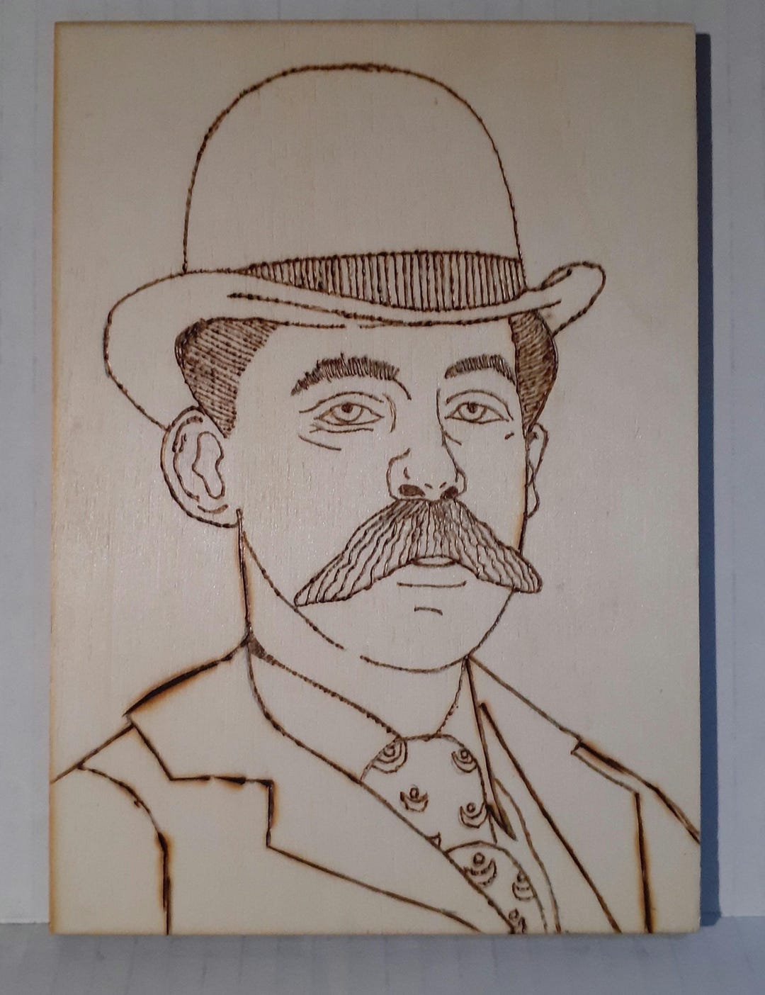 Hand Drawn Woodburning/pyrography Plaque - H.H. Holmes; Serial Killer ...