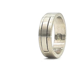 Sterling Silver Hinged Ring Flat Band | Etsy