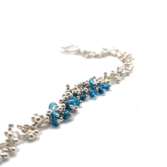 Sterling Silver Bracelet with Apatite | Etsy