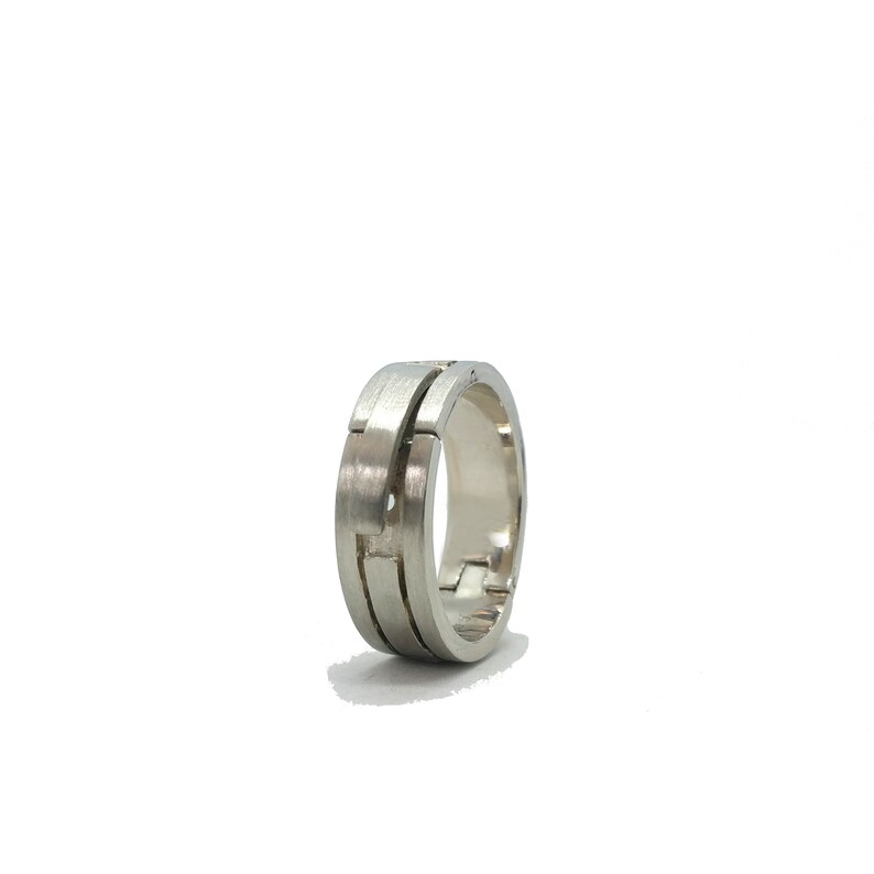 Gold Hinged Ring Flat Band With Line Work | Etsy