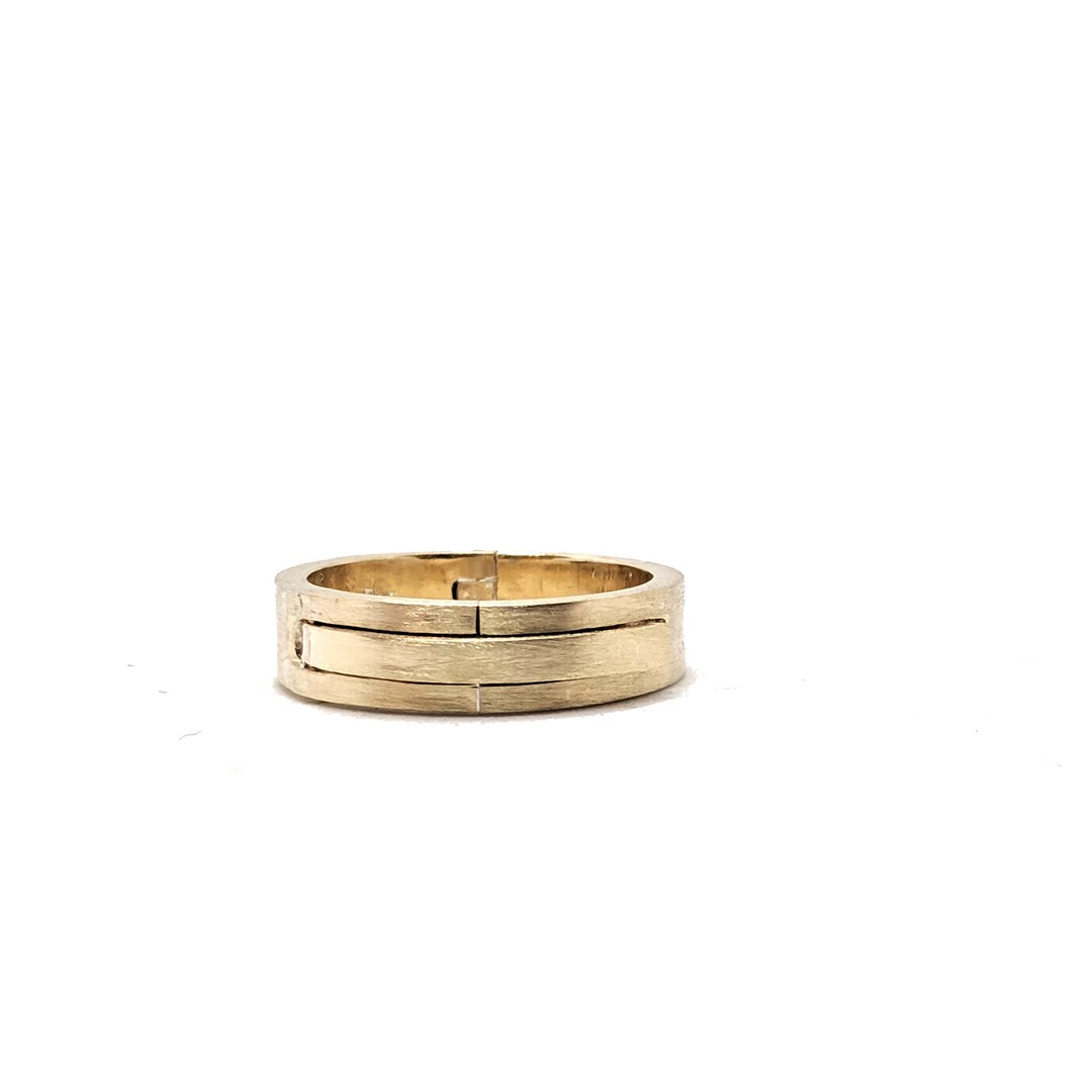 Gold Hinged Ring, Flat Band 6mm X 2mm - Etsy