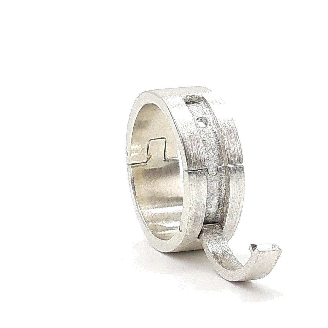 Sterling Silver Hinged Ring, Flat Band, Ring. Size 11.75, Ready to Ship ...