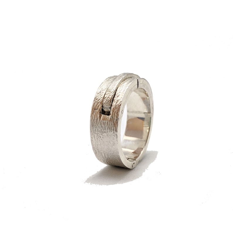 Heavy Texture Hinged Ring - Etsy
