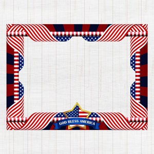 4th of July Frame PNG, Red White and Blue Frame Clipart, Patriotic ...