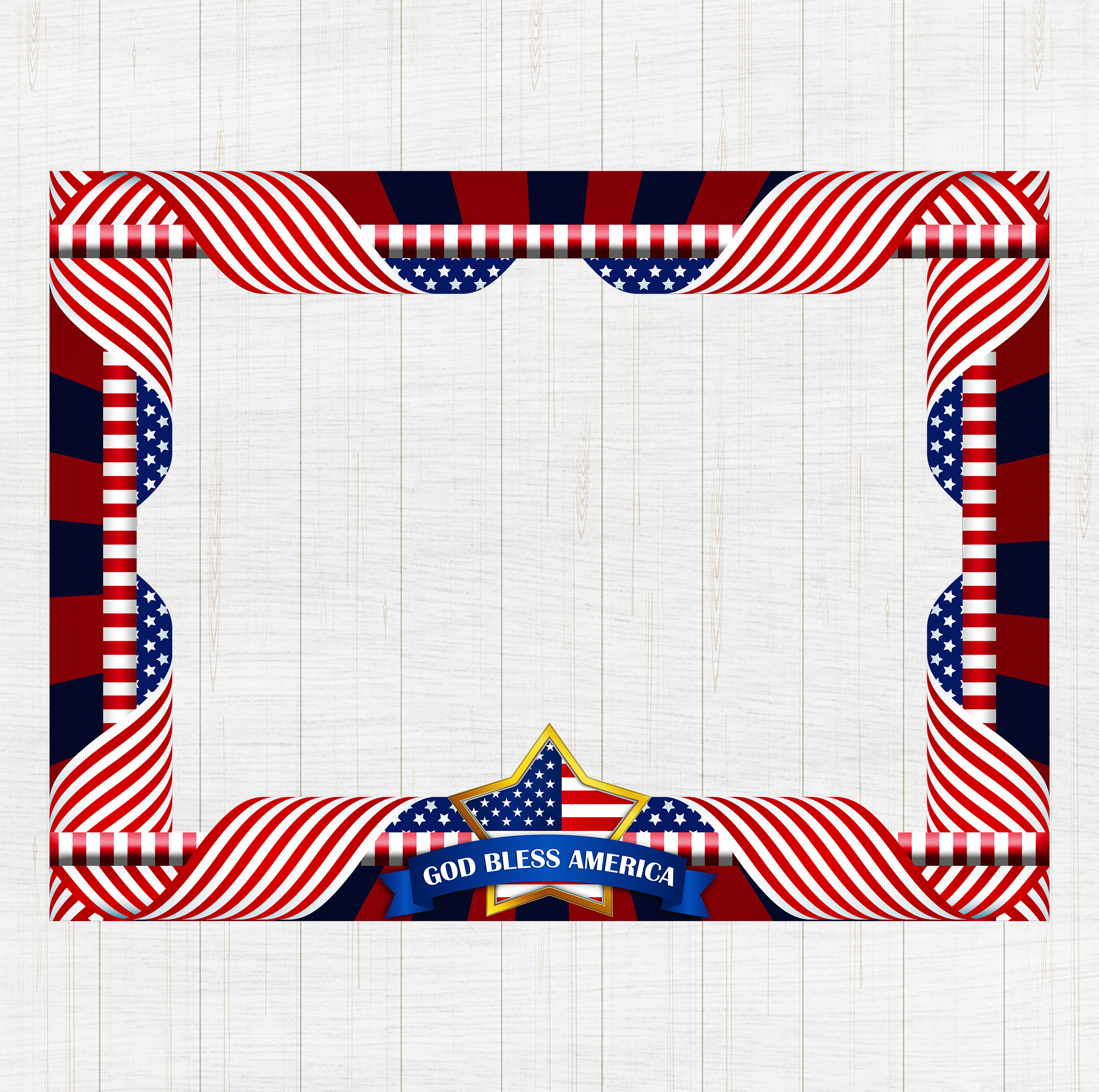 4th of July Frame PNG, Red White and Blue Frame Clipart, Patriotic ...