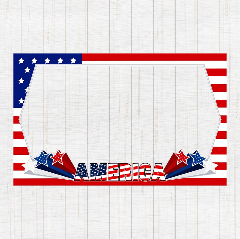 4th of July Frame PNG, Red White and Blue Frame Clipart, Patriotic ...
