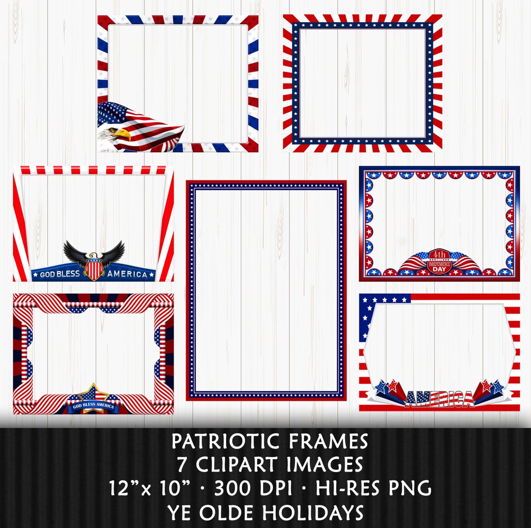 4th of July Frame PNG, Red White and Blue Frame Clipart, Patriotic ...
