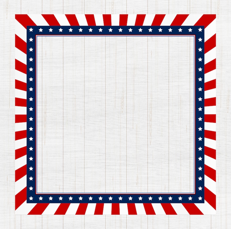 4th of July Frame PNG, Red White and Blue Frame Clipart, Patriotic ...