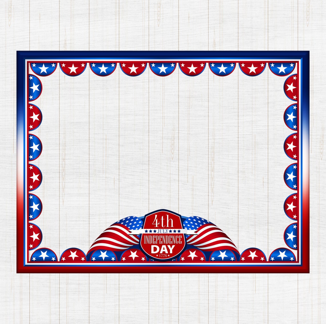 4th of July Frame PNG, Red White and Blue Frame Clipart, Patriotic ...