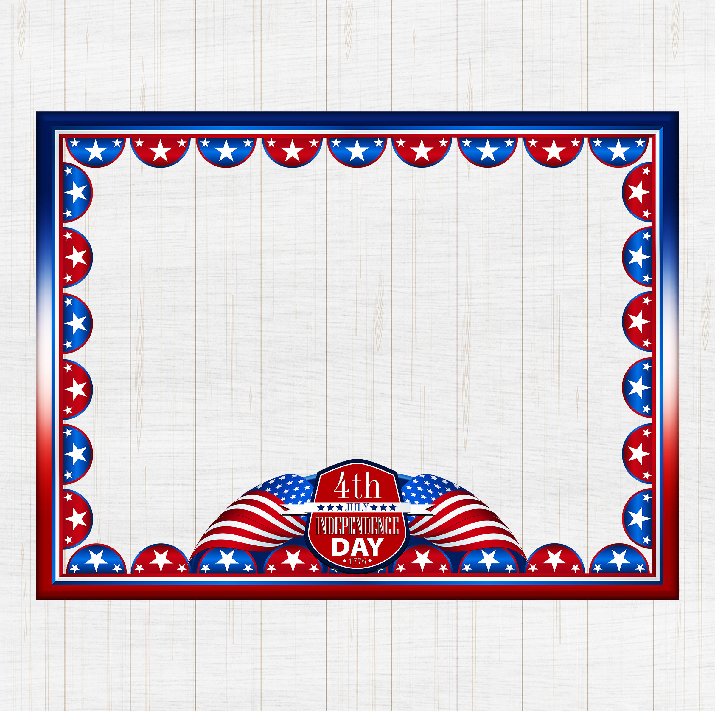 4th of July Frame PNG, Red White and Blue Frame Clipart, Patriotic ...