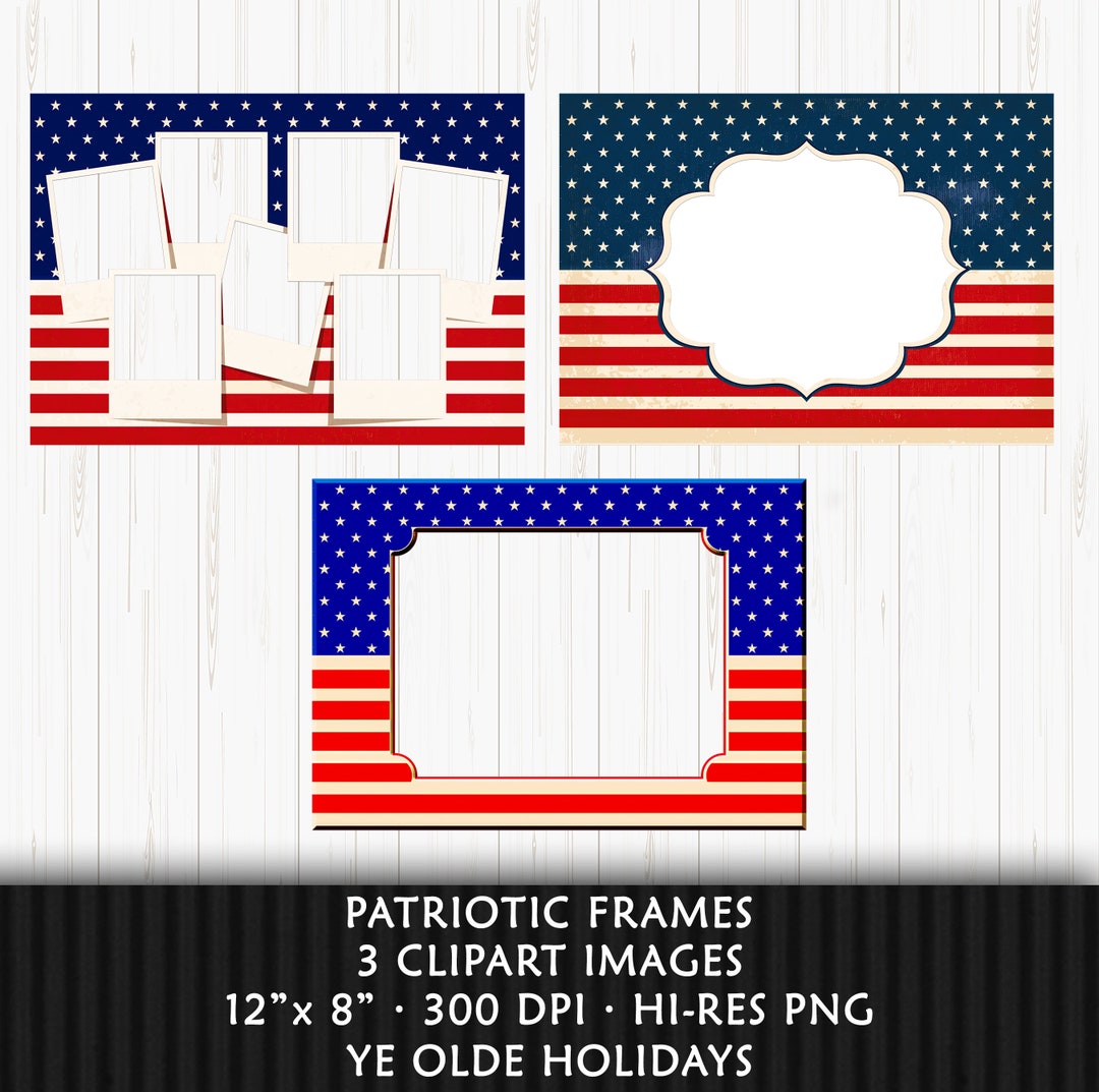 4th of July Frame PNG, Red White and Blue Frame Clipart, Patriotic ...