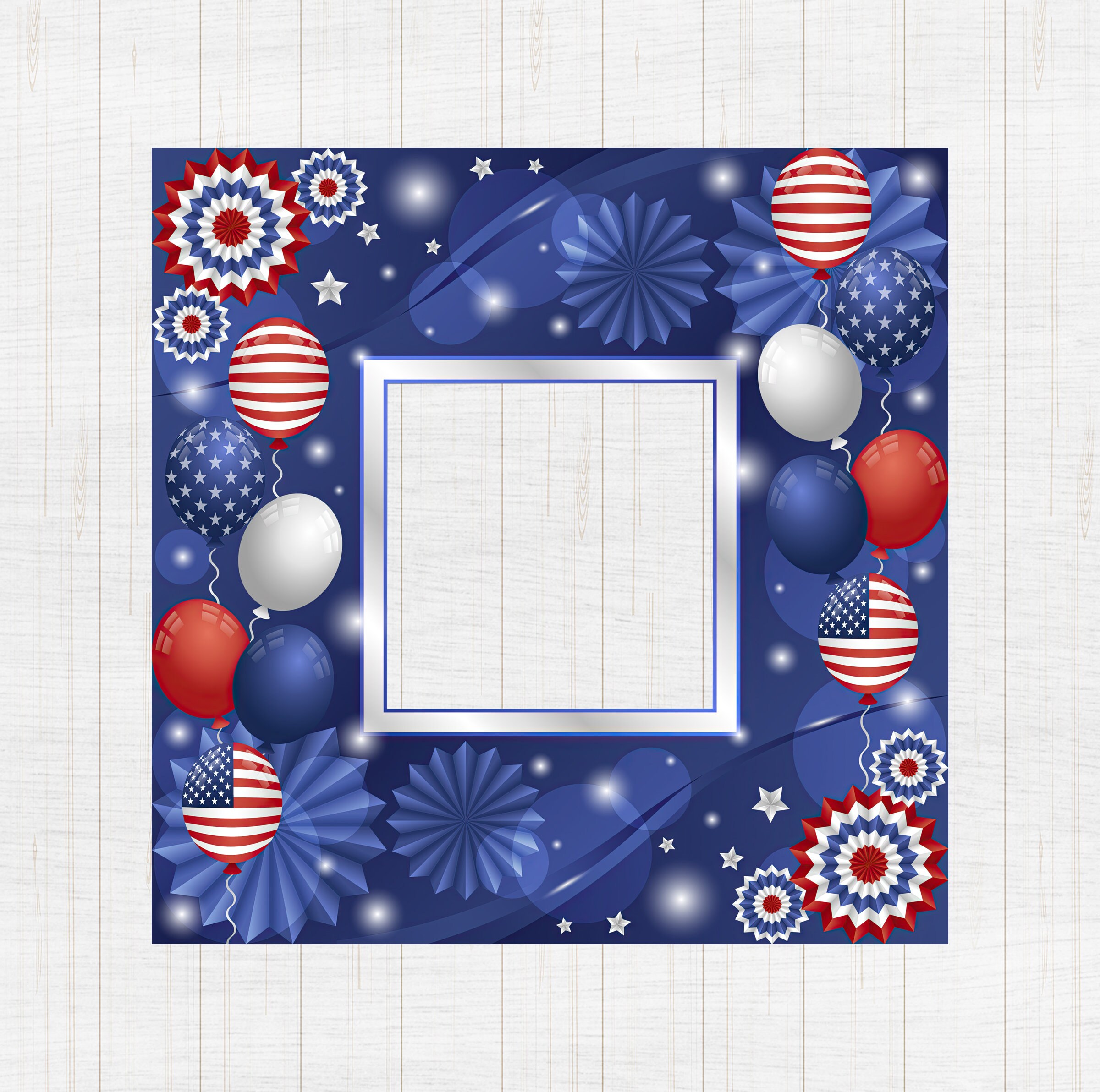 4th of July Frame PNG, Red White and Blue Frame Clipart, Patriotic ...