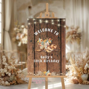 Western Birthday Welcome Sign INSTANT DOWNLOAD Editable Poster, Cowboy ...