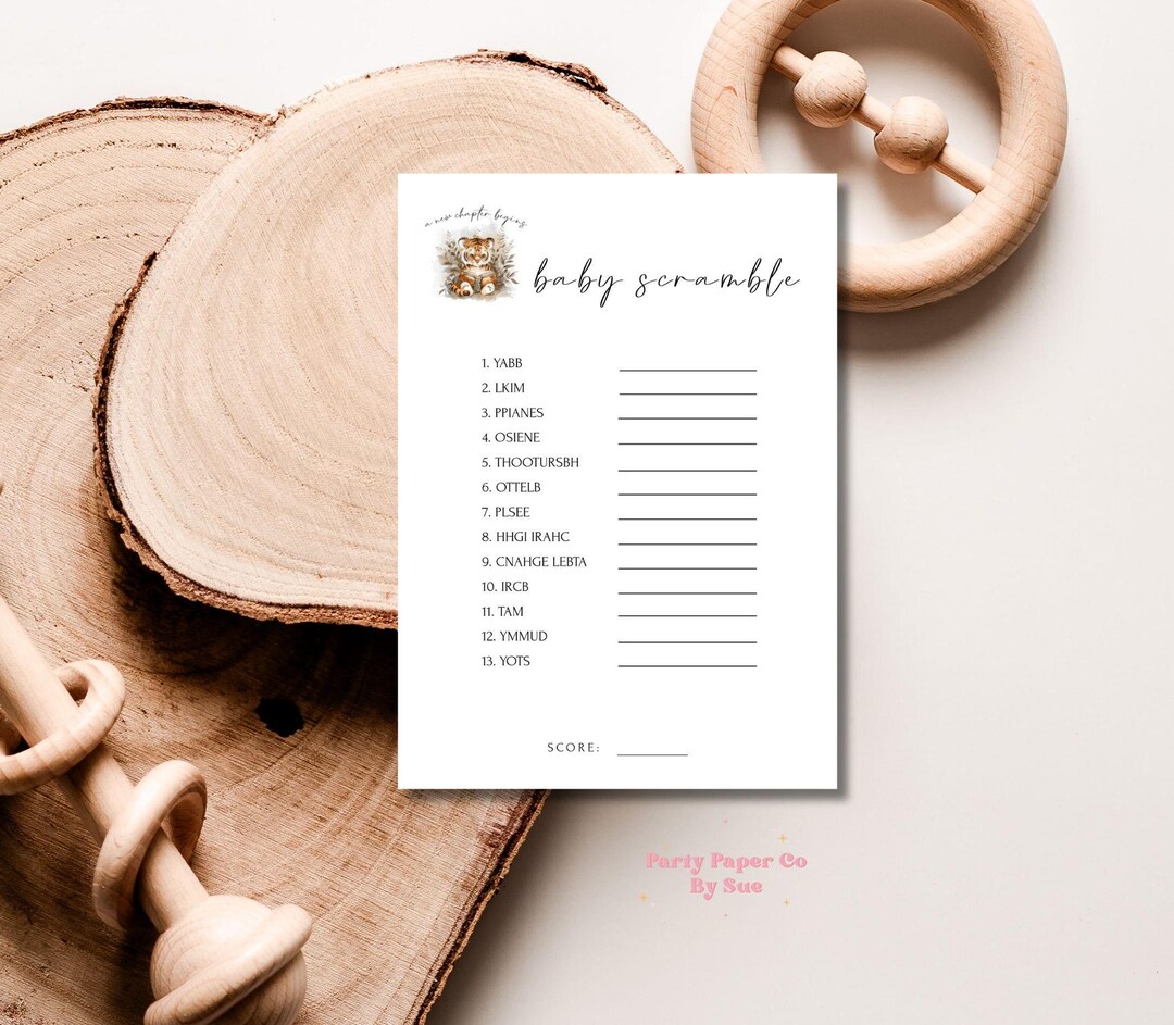 Baby Shower Game Baby Scramble Storybook New Chapter Printable INSTANT ...