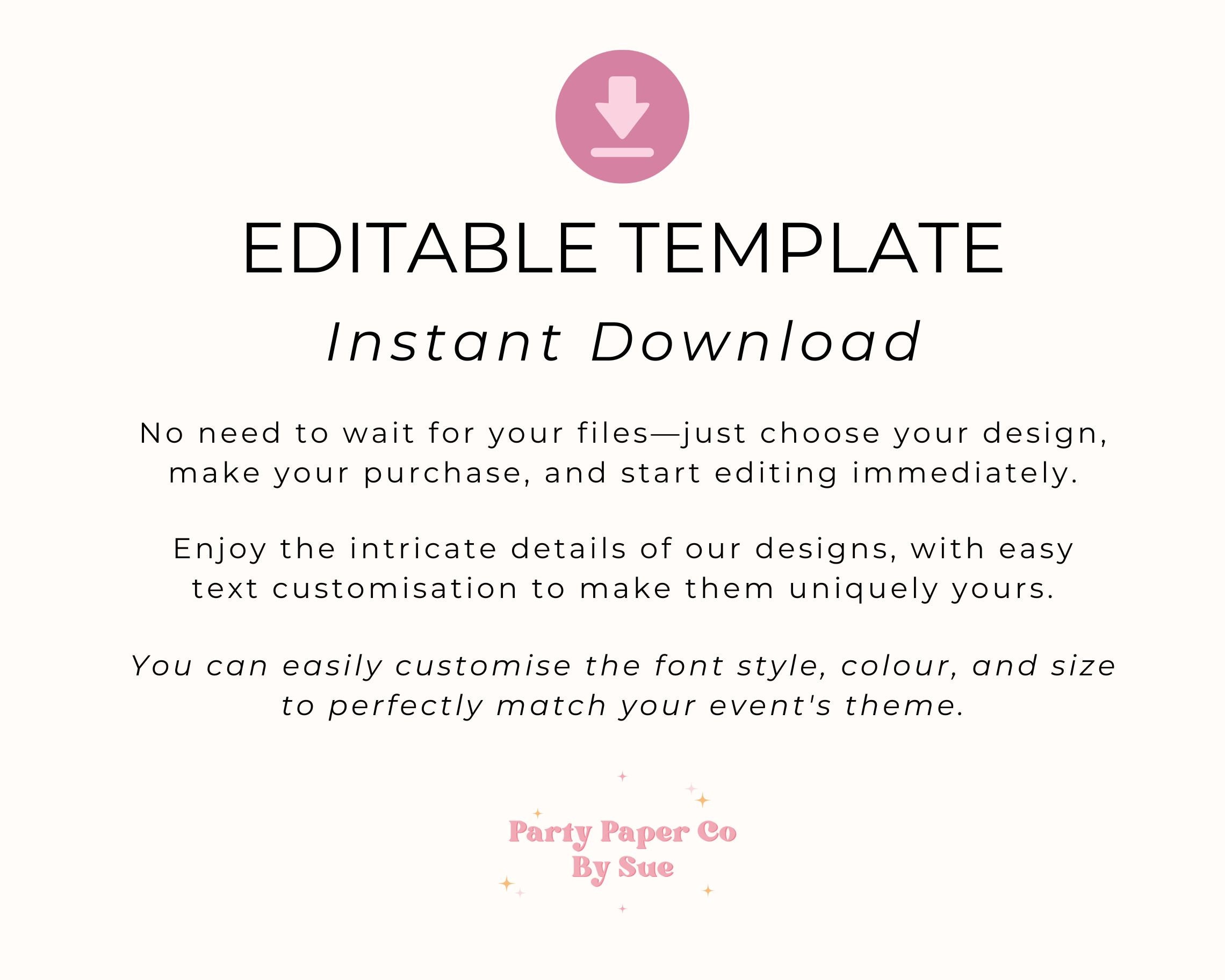 Editable Western Birthday Party Menu Template INSTANT DOWNLOAD Digital ...