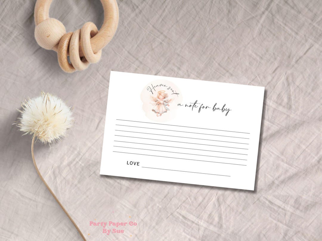 Baby Shower Note for Baby Card Template Heaven Sent INSTANT DOWNLOAD ...