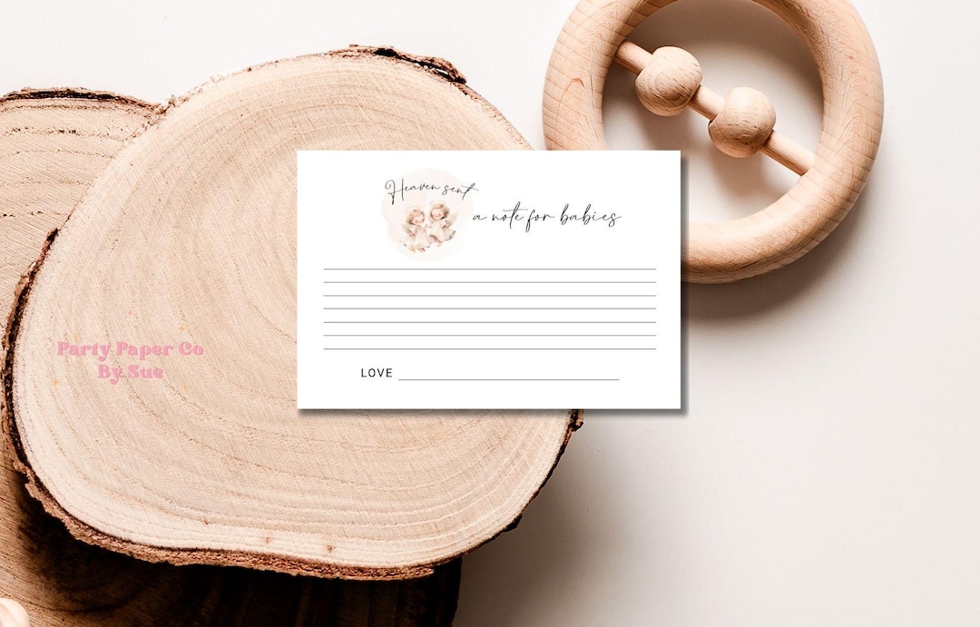 Baby Shower Note for Baby Card Template Heaven Sent INSTANT DOWNLOAD ...