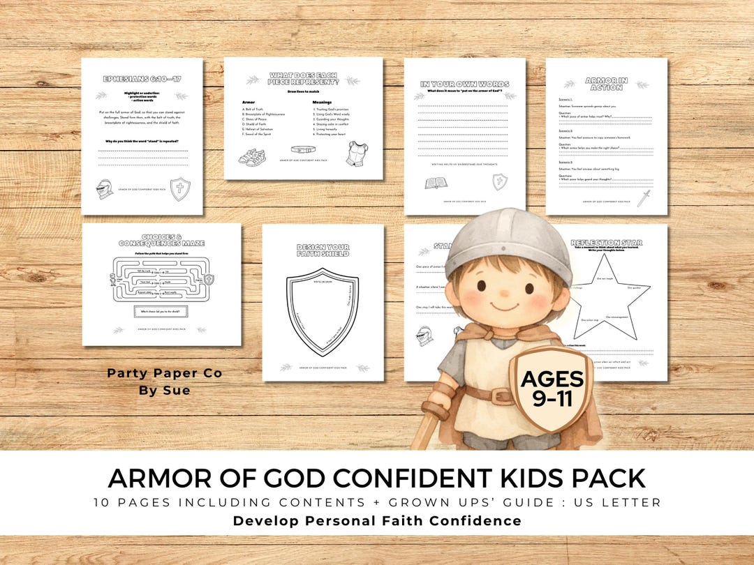 Armor of God Printable Bundle | Bible Activities Ages 9-11 | Sunday ...