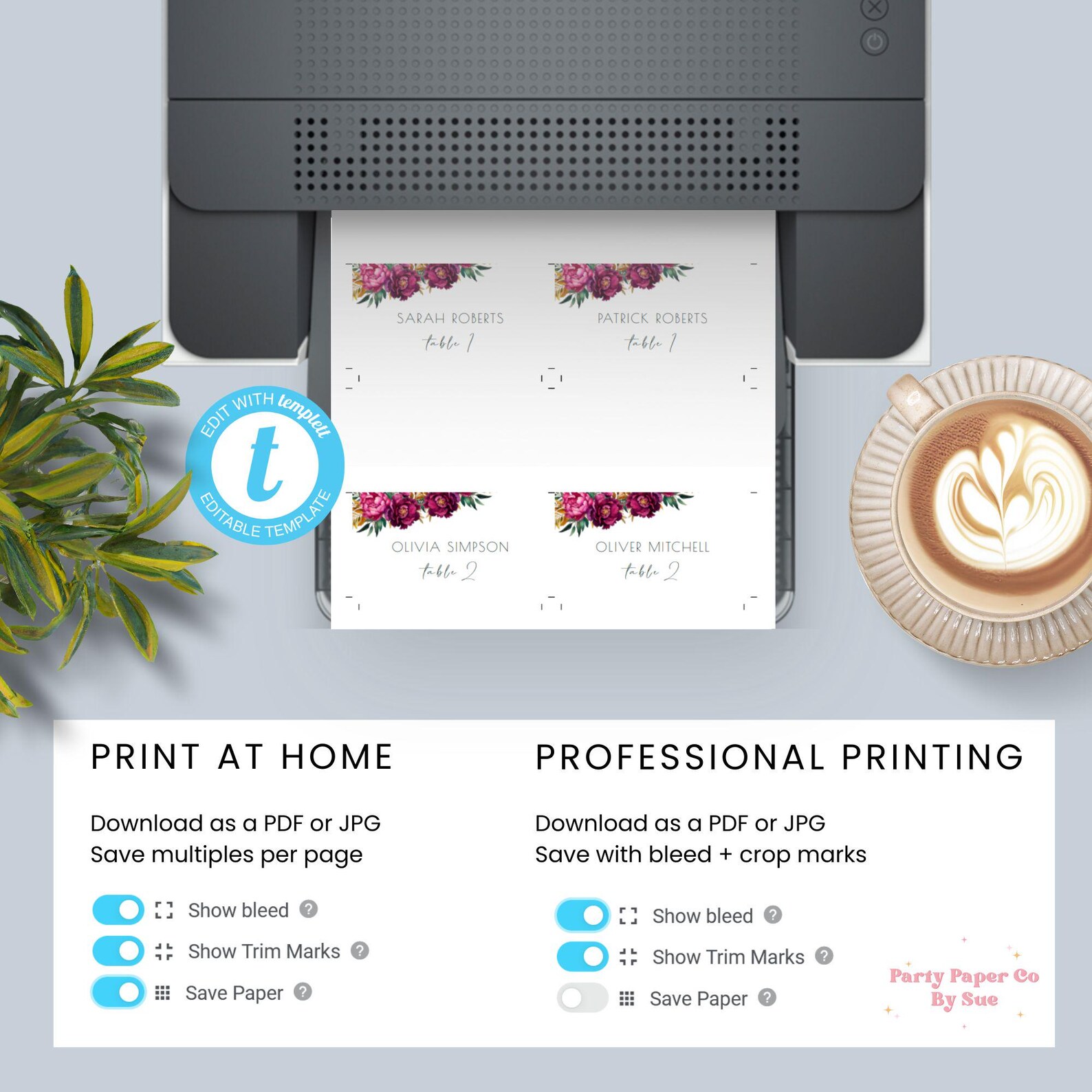 Menu Template INSTANT DOWNLOAD Elegant Floral, Digital, Customizable ...