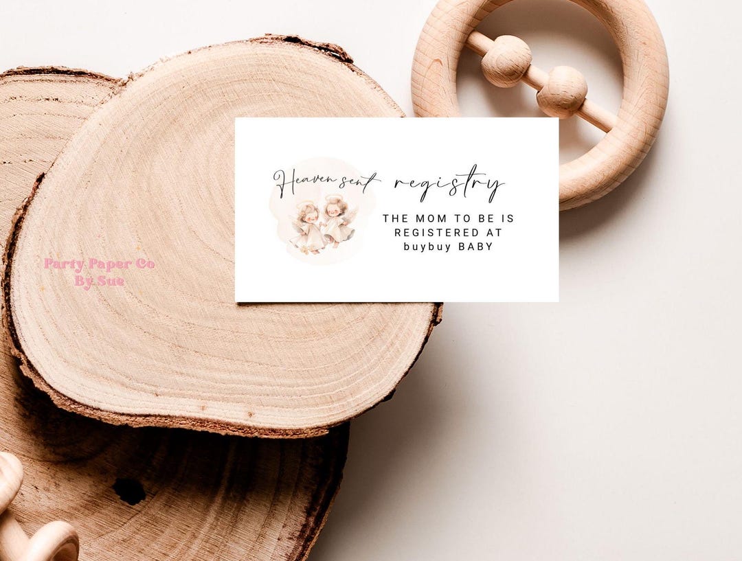 Baby Shower Gift Registry Card Template Heaven Sent INSTANT DOWNLOAD ...