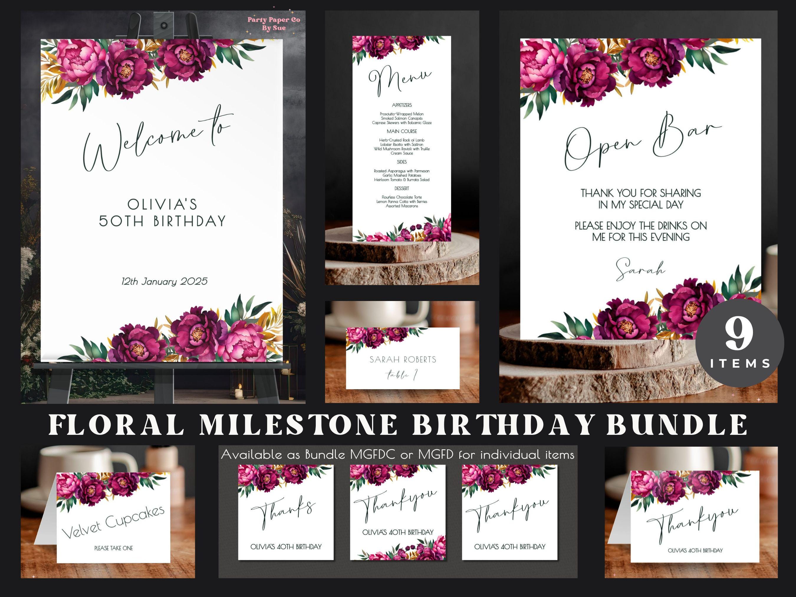 Menu Template INSTANT DOWNLOAD Elegant Floral, Digital, Customizable ...