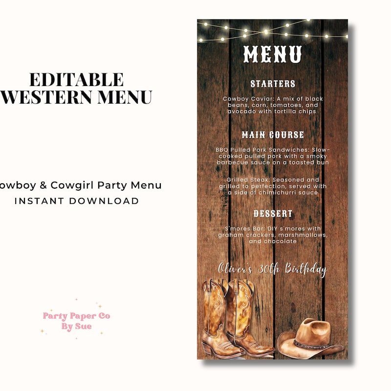 Country Menu - Etsy