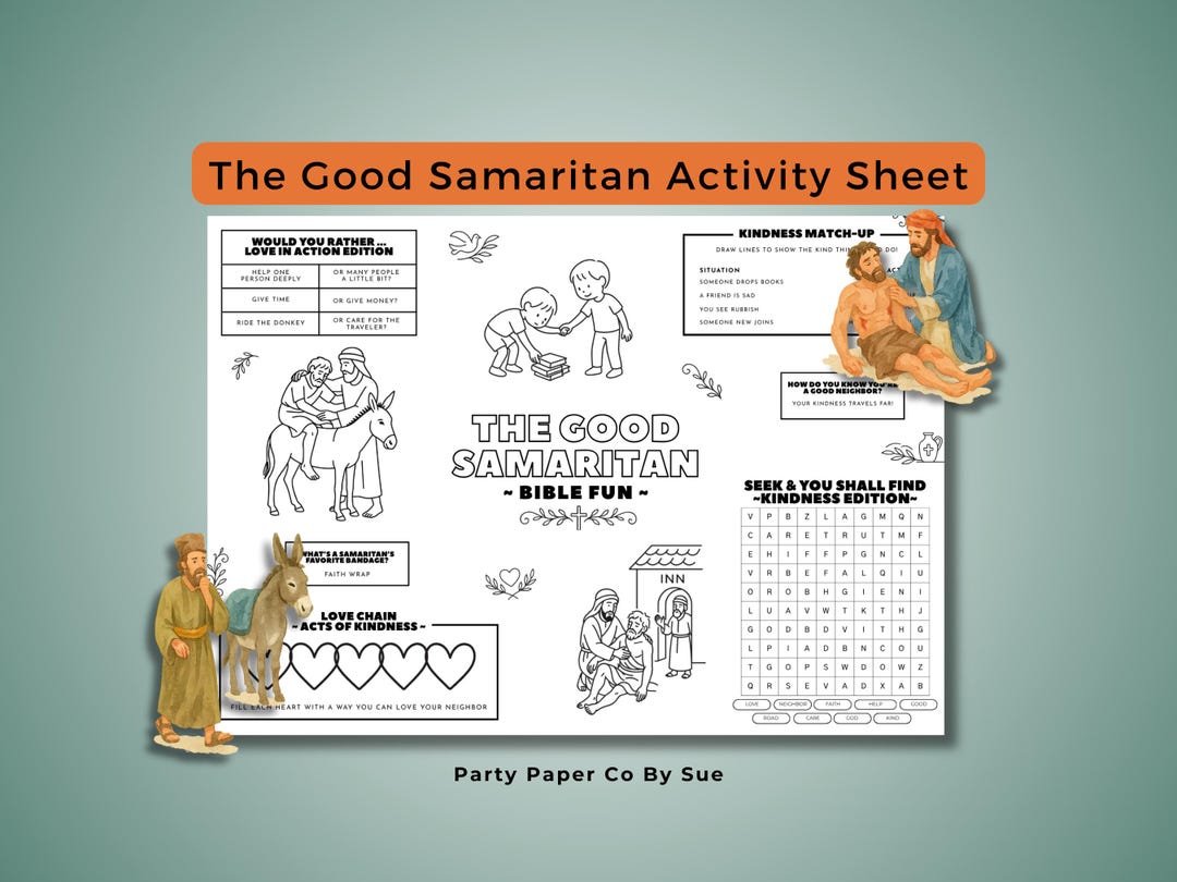 The Good Samaritan Kids Activity Sheet Printable PDF INSTANT Digital ...