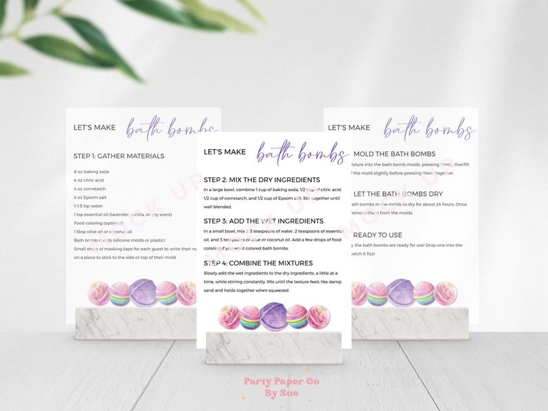 Bath Bomb Instructions Printable Bundle INSTANT DOWNLOAD 3 Step-by-step ...