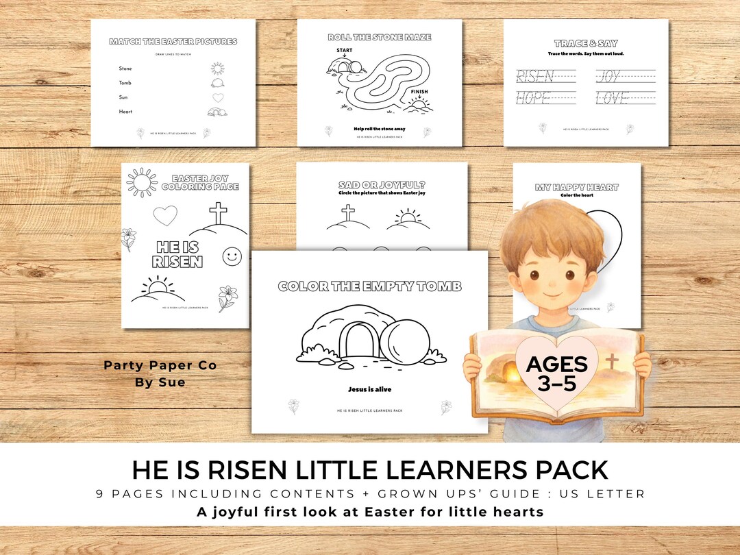 He is Risen Easter Activity Sheets for Kids Ages 3–5 | Christian ...