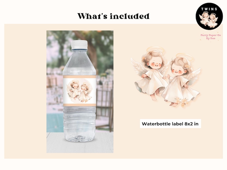 Baby Shower Water Bottle Label Template Heaven Sent INSTANT DOWNLOAD ...