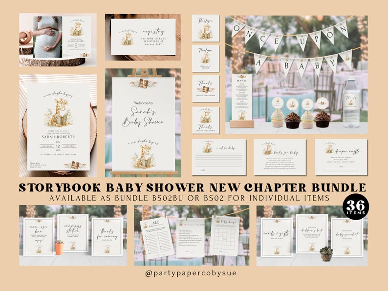 Once Upon A Baby Storybook Baby Shower Bunting New Chapter INSTANT ...