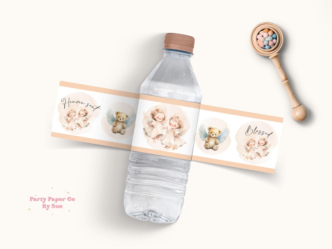 Baby Shower Water Bottle Label Template Heaven Sent INSTANT DOWNLOAD ...