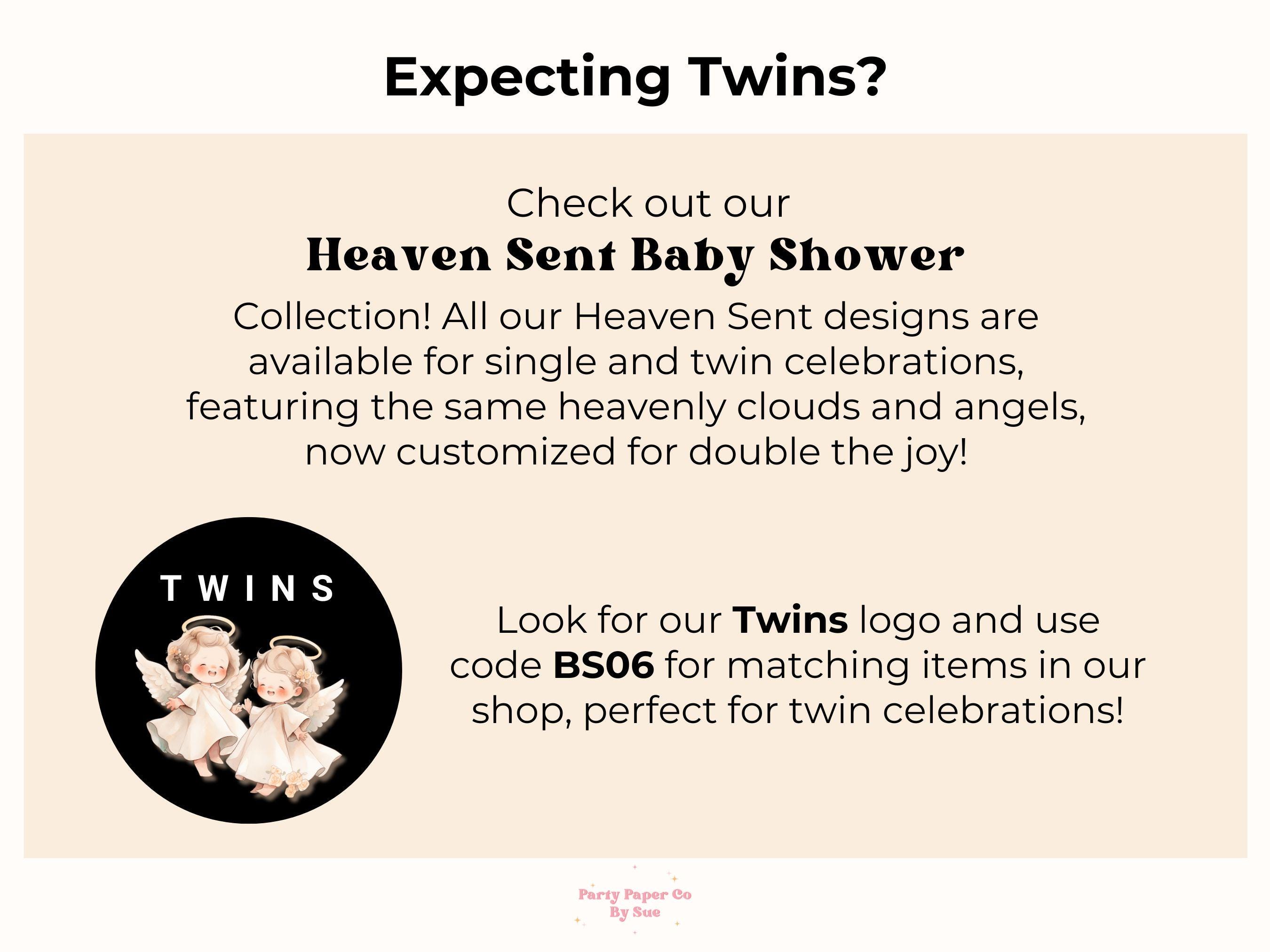 Baby Shower Water Bottle Label Template Heaven Sent INSTANT DOWNLOAD ...