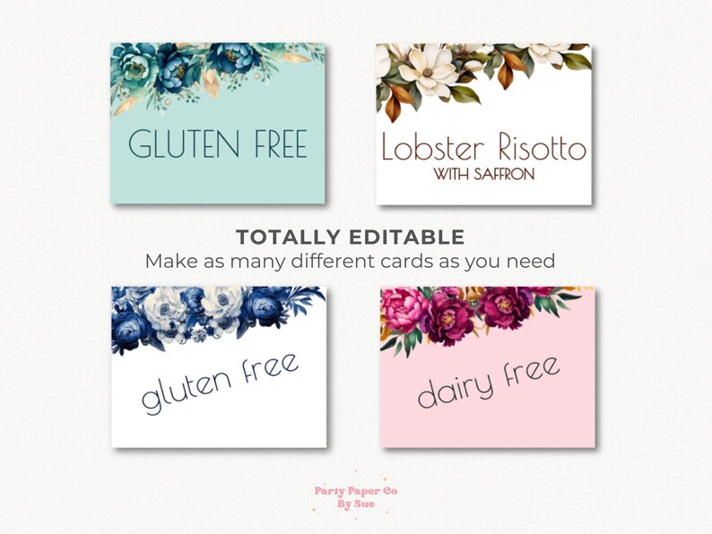 Buffet Card Template INSTANT Download Printable, Totally Editable, DIY ...