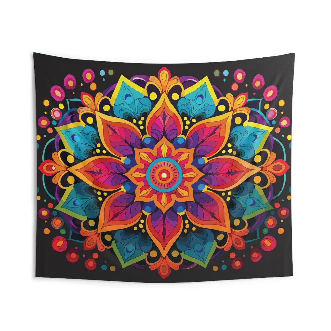 Indoor Wall Psychedelic Mandala Rave Trance Tapestry - Etsy