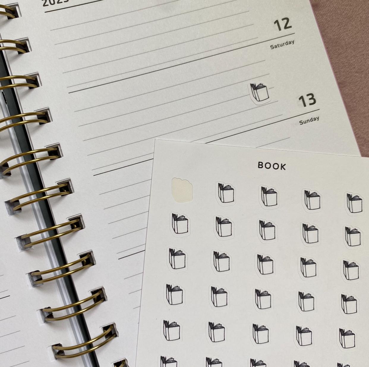 BOOK Micro Icon Stickers Planner Stickers Minimal & Functional Planner ...