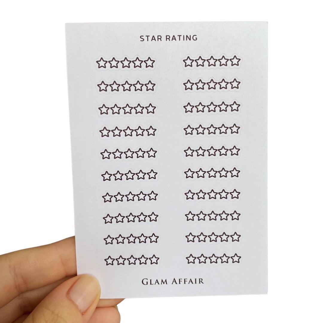 STAR RATING Micro Icon Stickers Planner Stickers Minimal & Functional ...