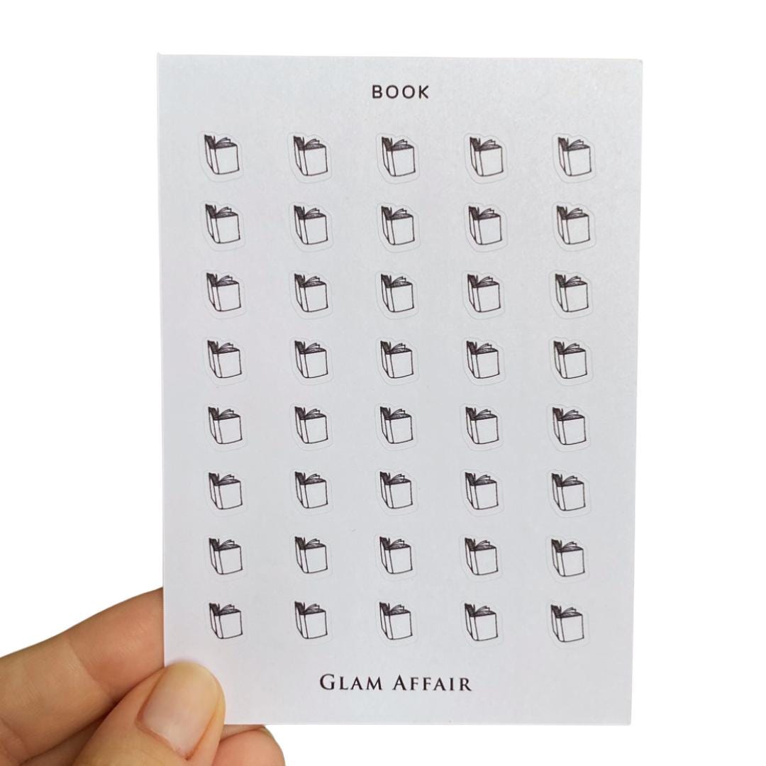 BOOK Micro Icon Stickers Planner Stickers Minimal & Functional Planner ...