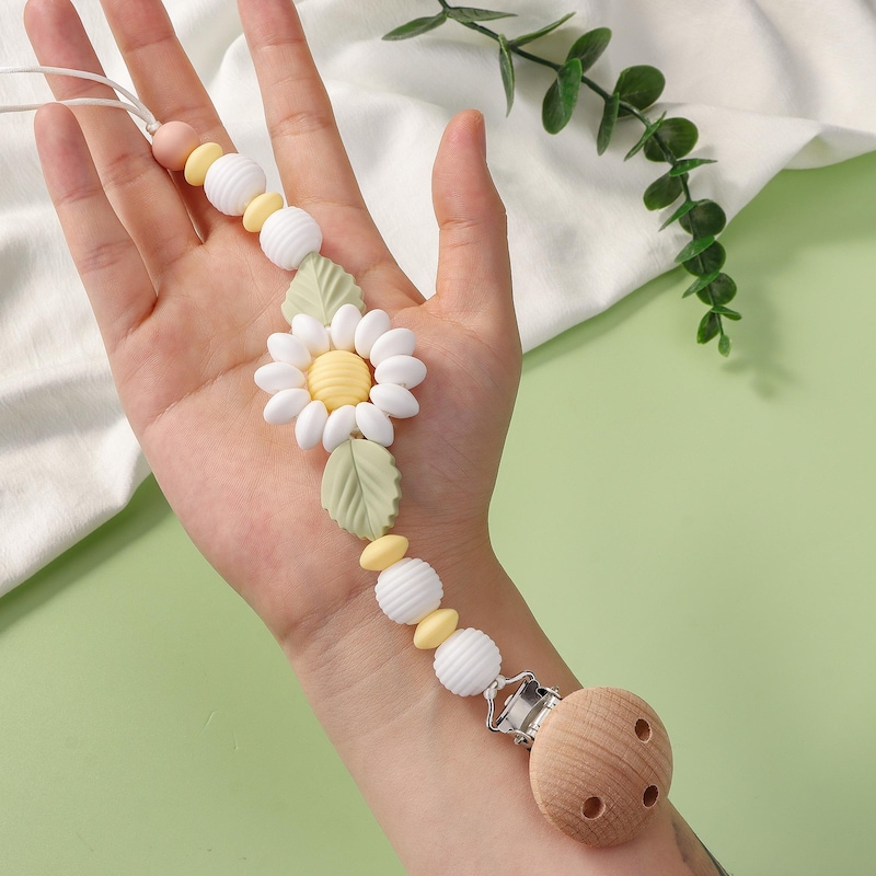 Flower Pacifier Clip - Etsy