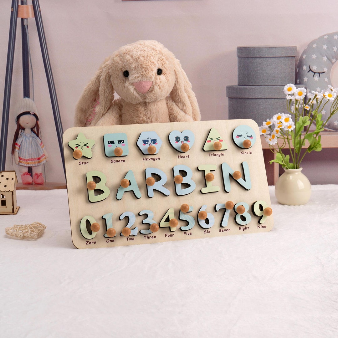 Personalized Name Puzzle W/numbers, Preschool Puzzle Toy Gift for Boys ...