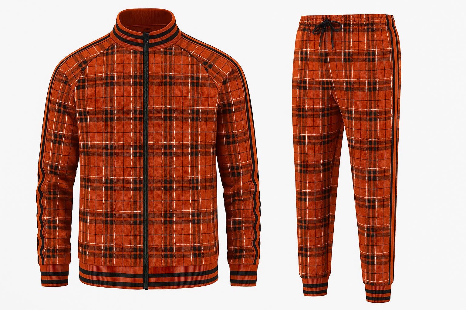 Men's Plaid Patterned Tracksuit - the Meeting of Sport and Elegance - Etsy