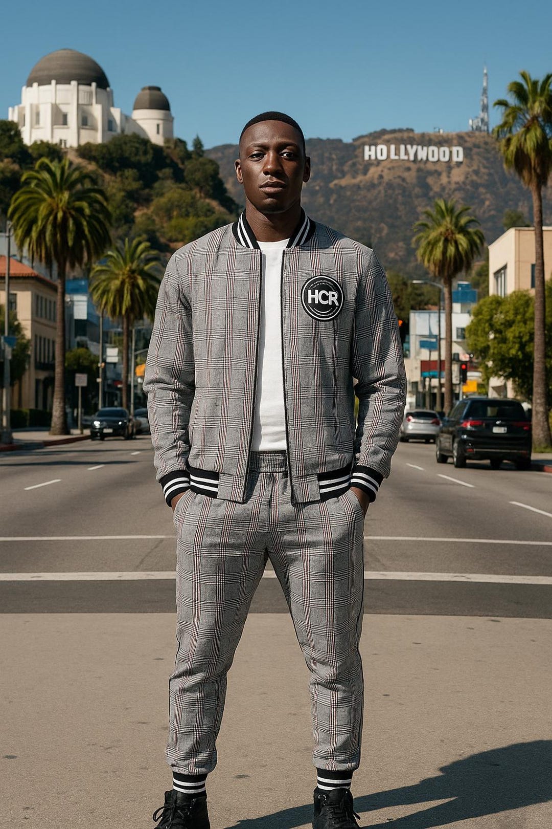 The Gentlemen Style Men's Retro Tracksuit - Striped Slim Fit, Velvet ...