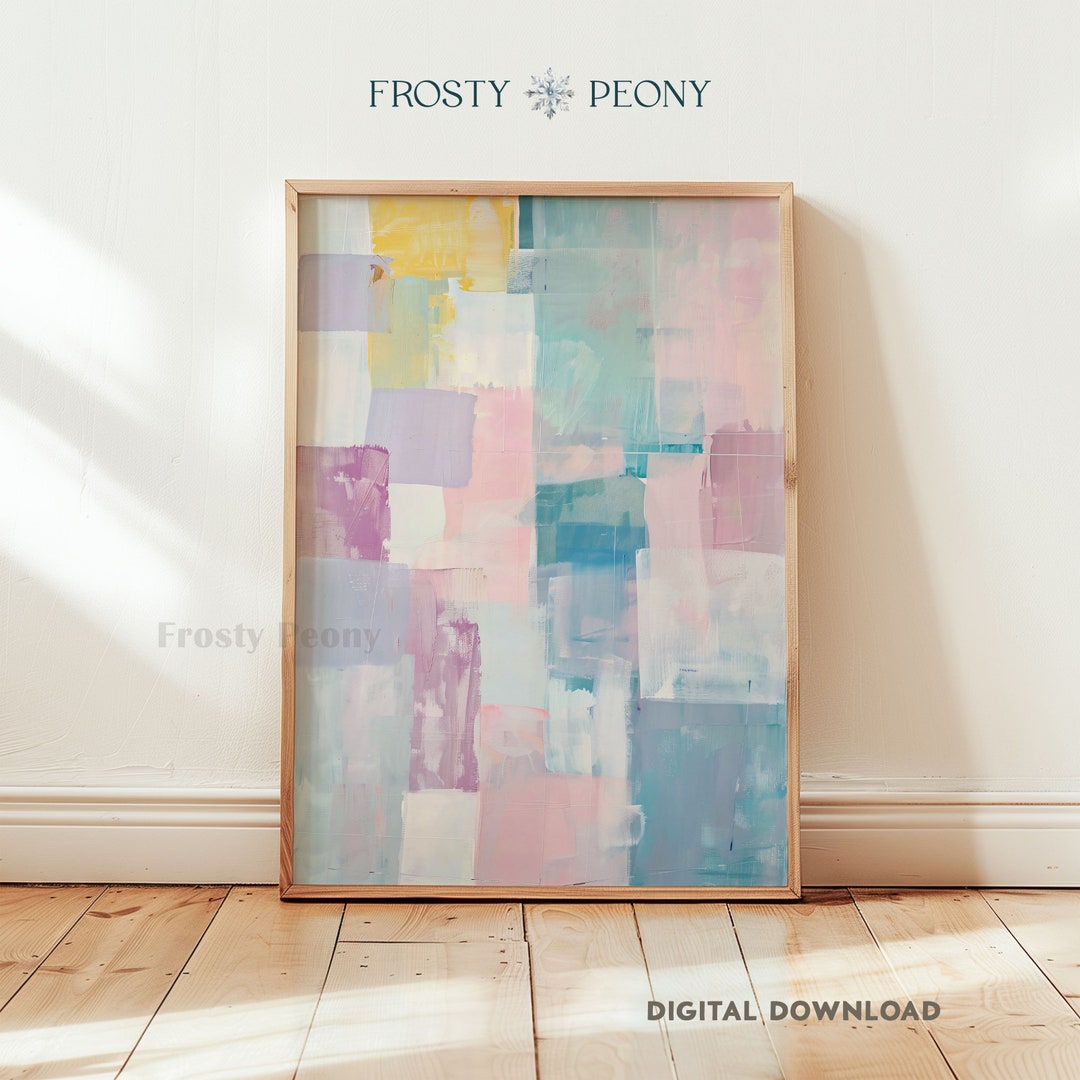Soft Pastel Contemporary Abstract Art Print Minimalist Abstract Wall ...