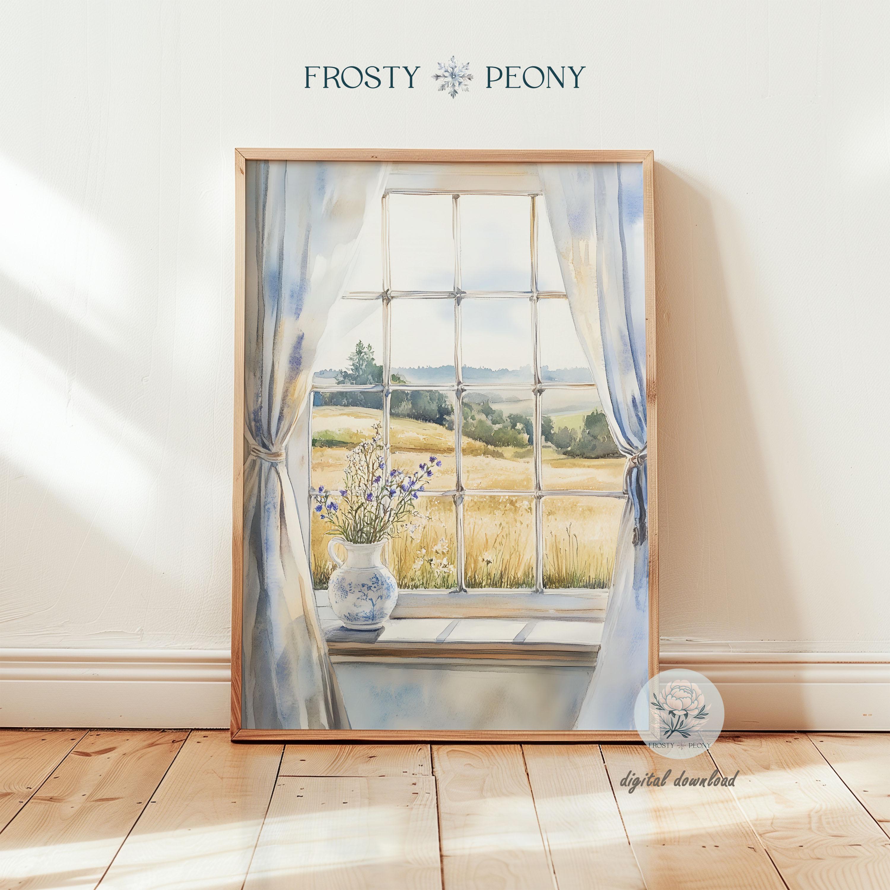 Farmhouse Window View Art Print: Rustic Fall Autumn Countryside ...